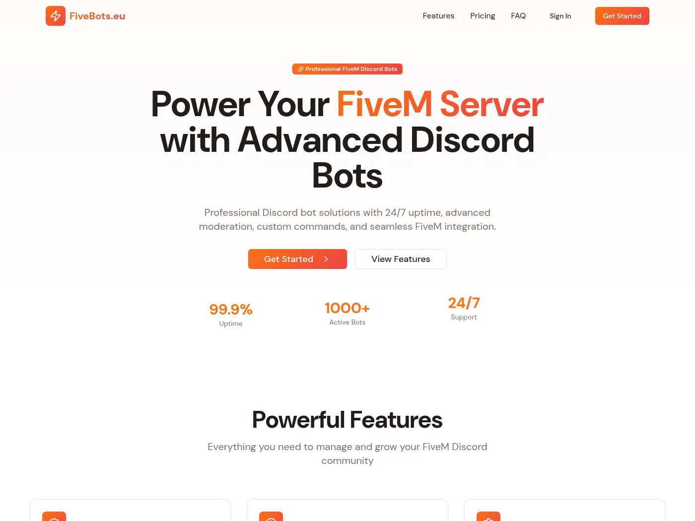 FiveBots.eu - Animated FiveM Discord Bot Web Panel