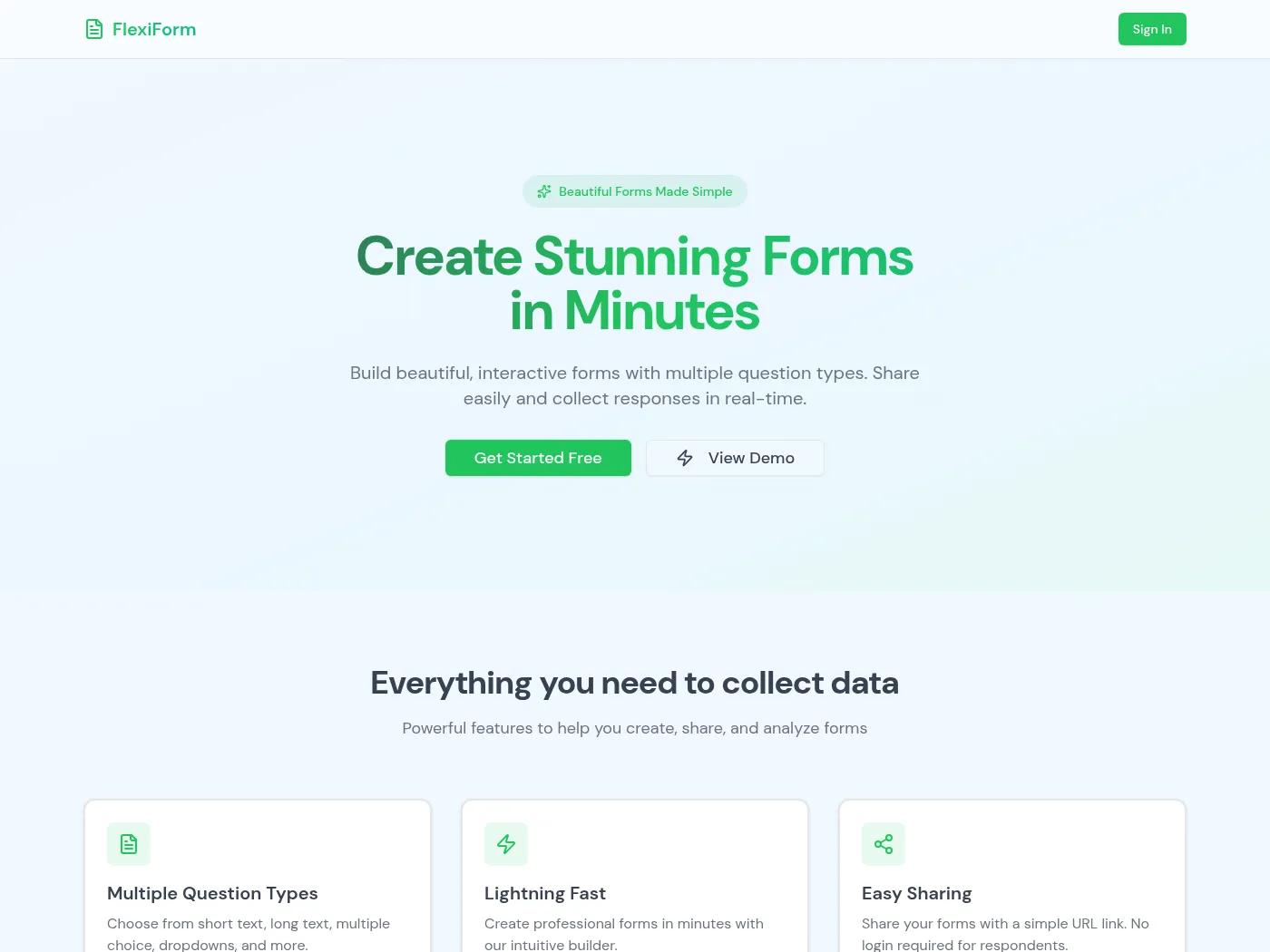 FlexiForm Creator – Modern Customizable Online Form Builder