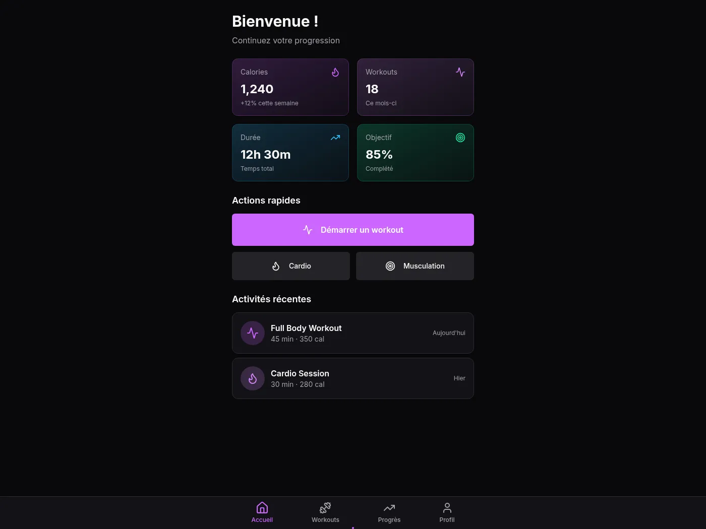Flexina Web: Application de gestion sportive pour iPhone