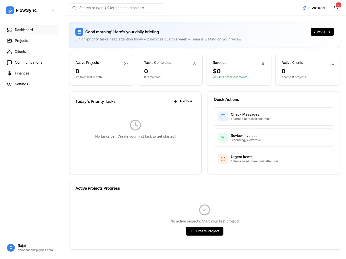 FlowSync AI Command Center for Small Business