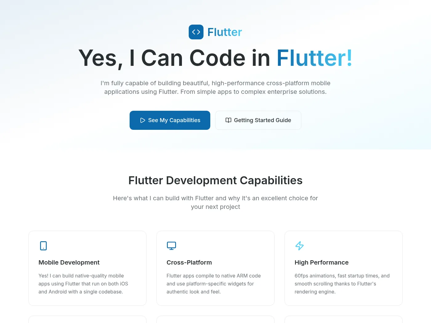 Flutter Coding Capabilities Inquiry