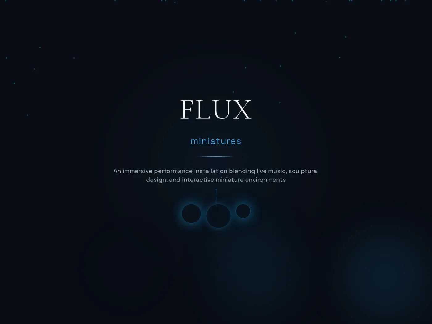 FLUX Miniatures: Interactive Sound & Sculpture Performance Installation