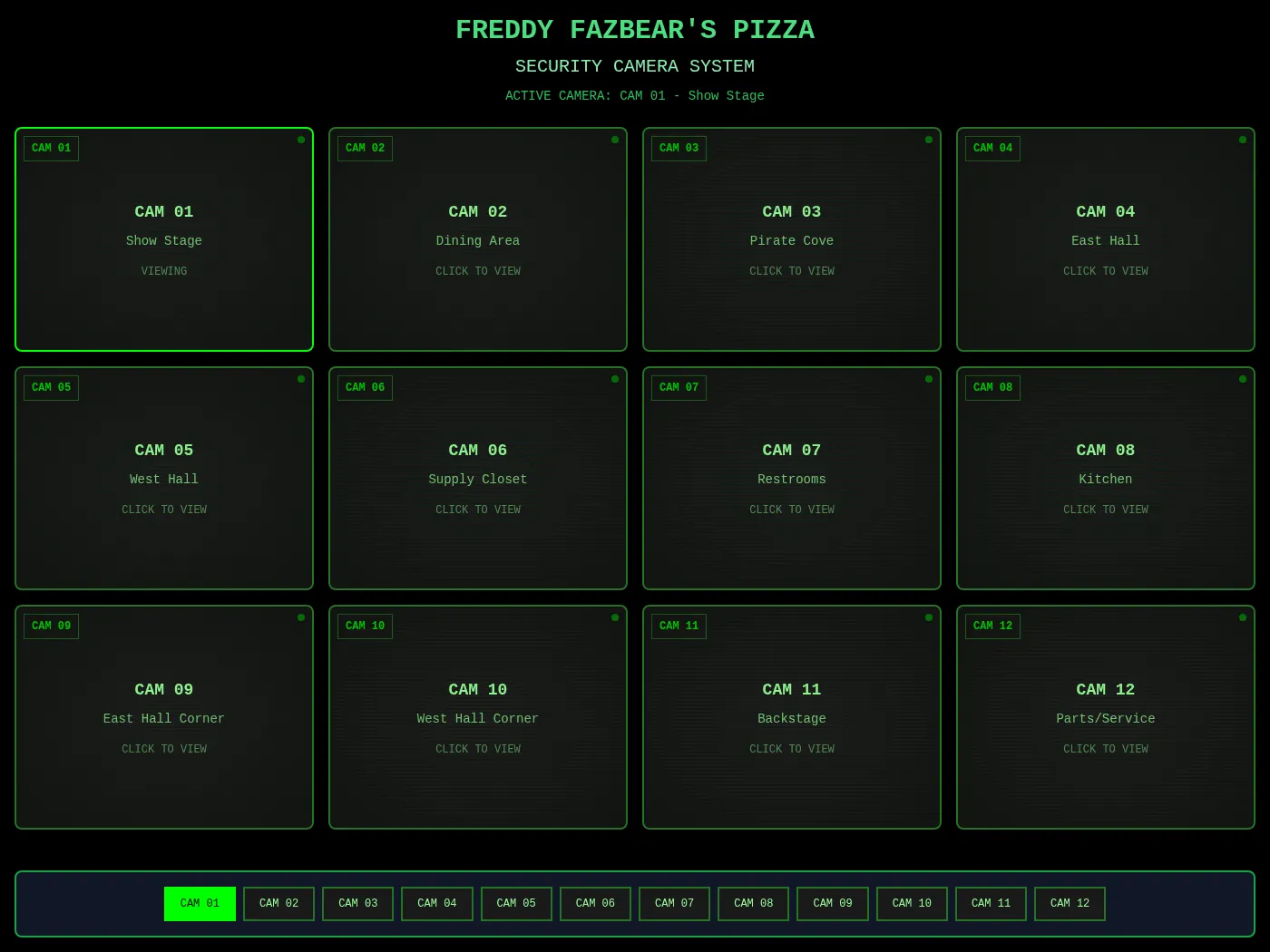 FNAF-Inspired Camera System Simulator