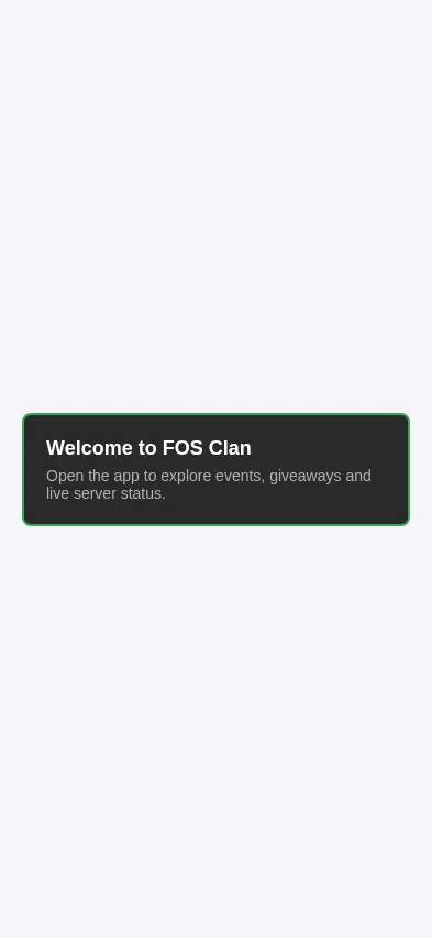 FOS Clan – Minecraft Events & Server Hub Android App | Built with Blink