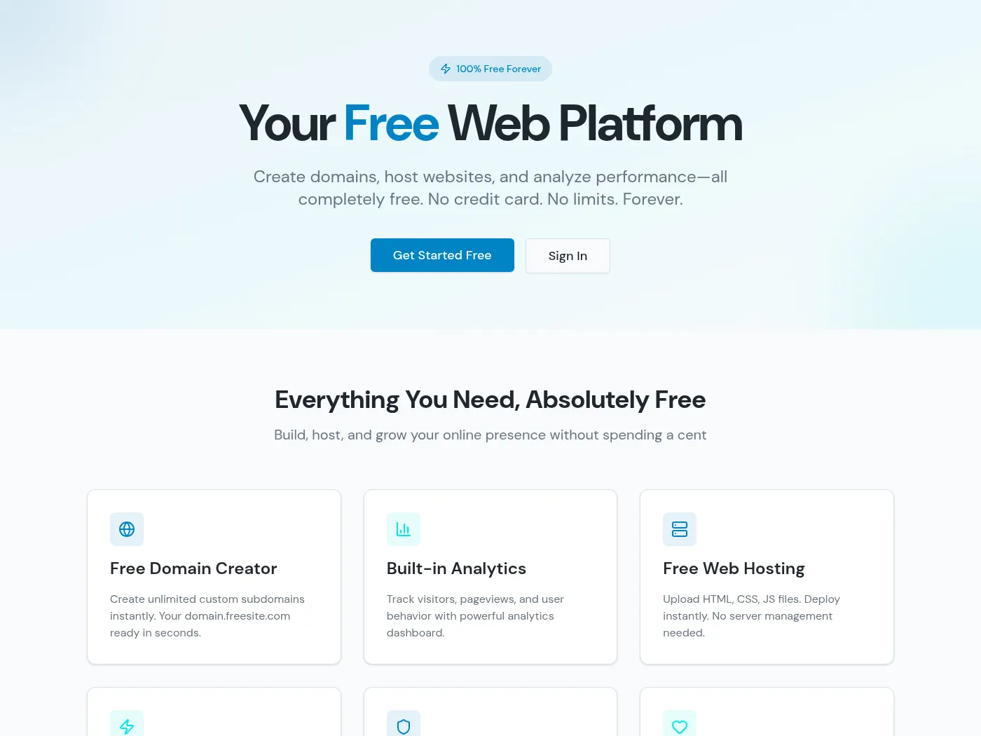 FreeSite Builder & Analytics