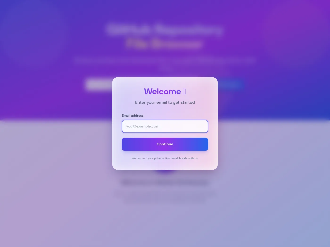 Frosted Email Gate for GitHub Downloader