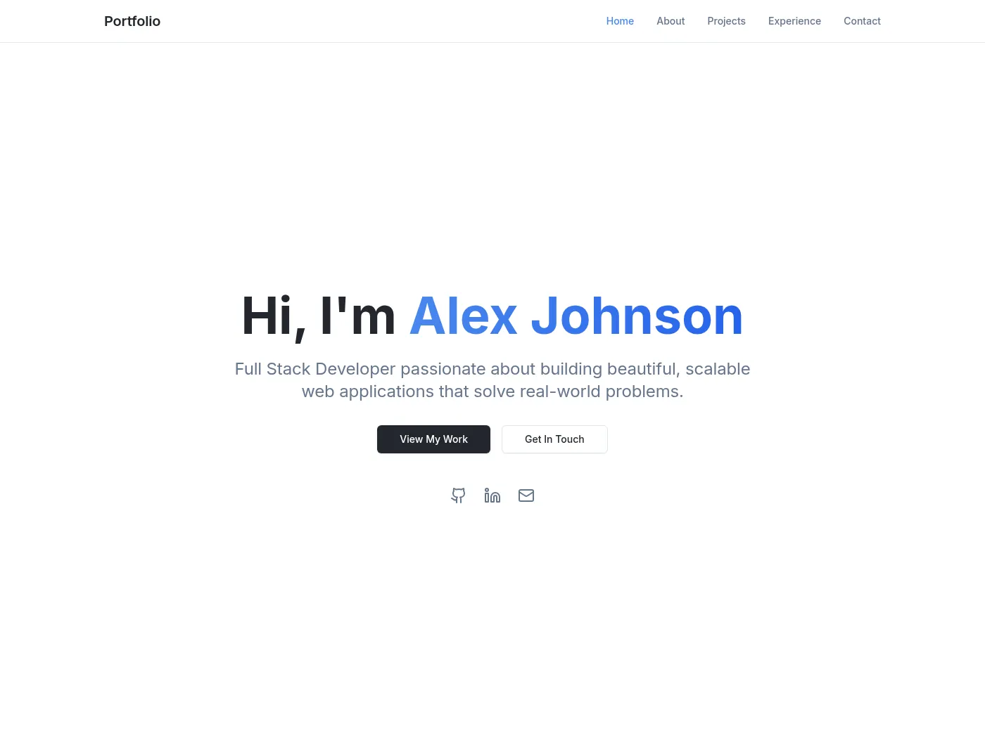 Full Stack Developer Portfolio
