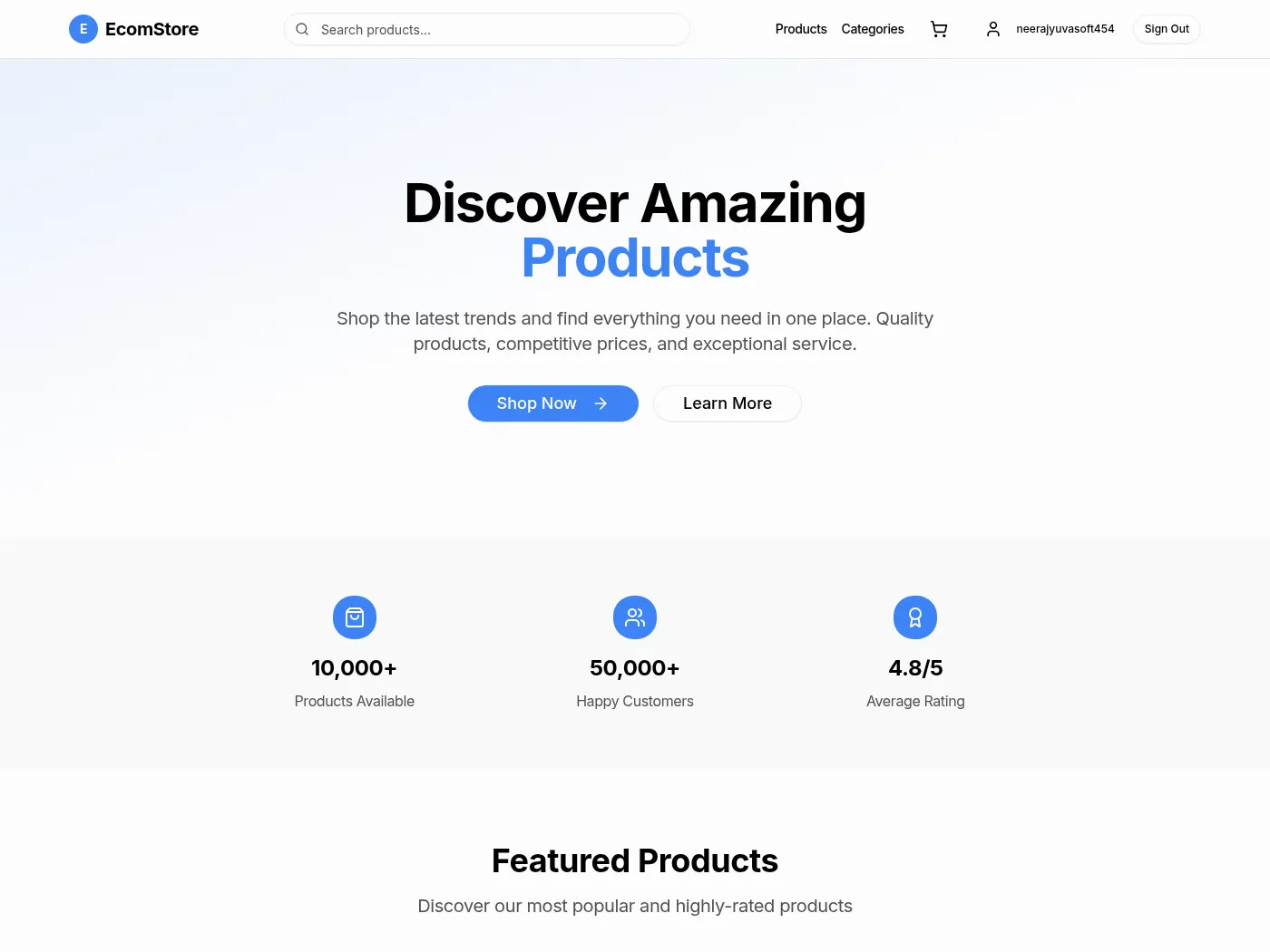 Full Stack Ecommerce Platform with Node.js Backend and Next.js Frontend