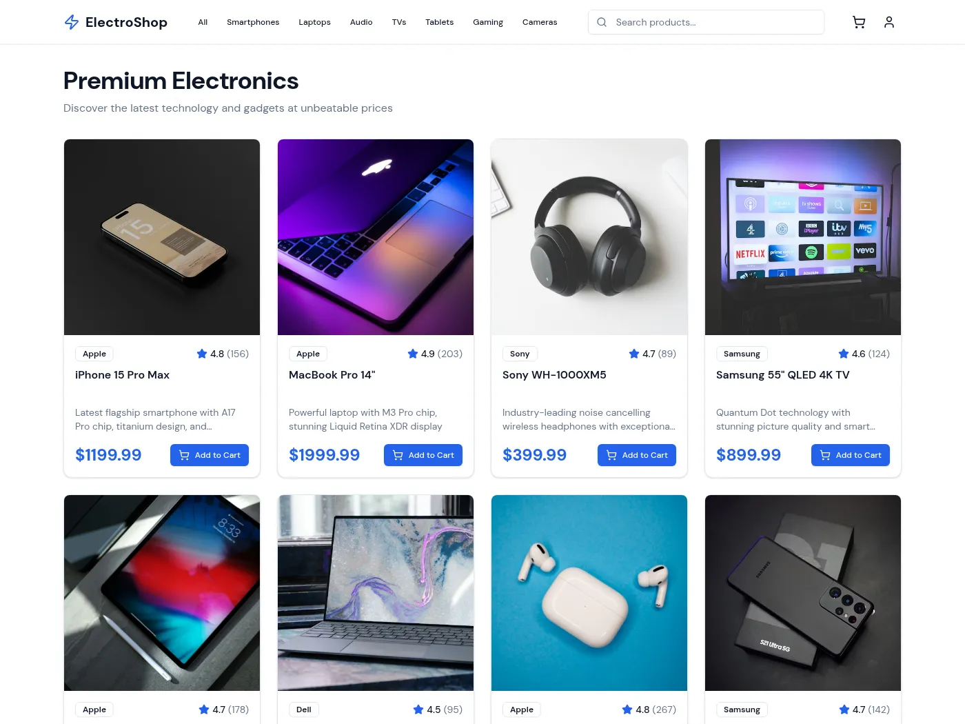 ElectroShop: Full-Stack Electronics E-commerce Platform