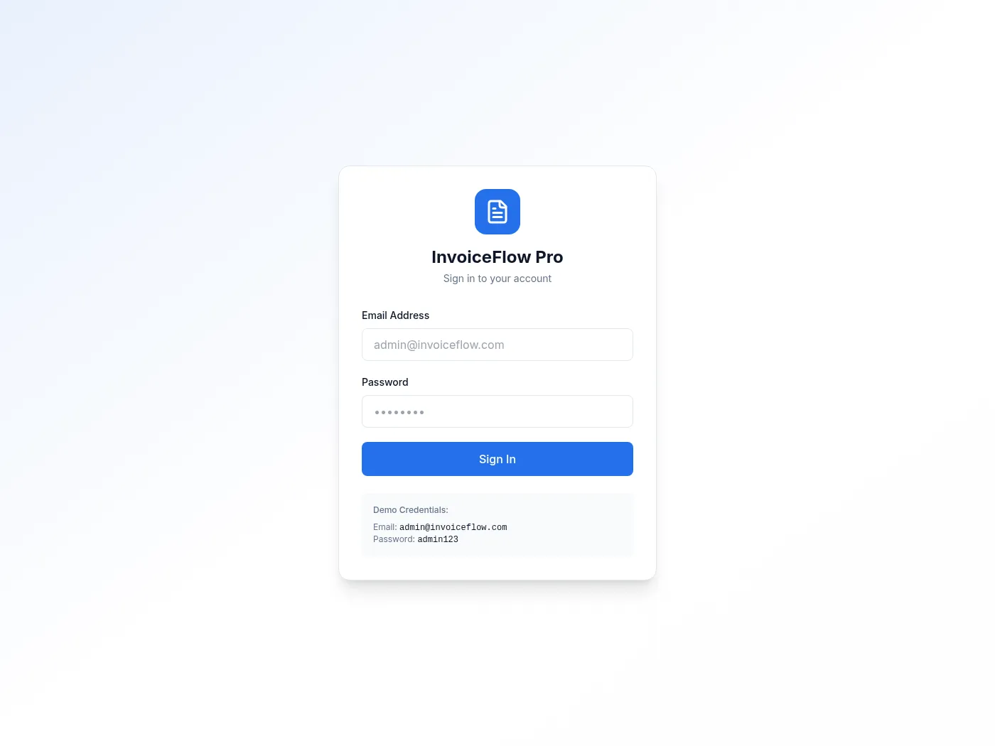 Full-Stack Role-Based Invoicing Web App