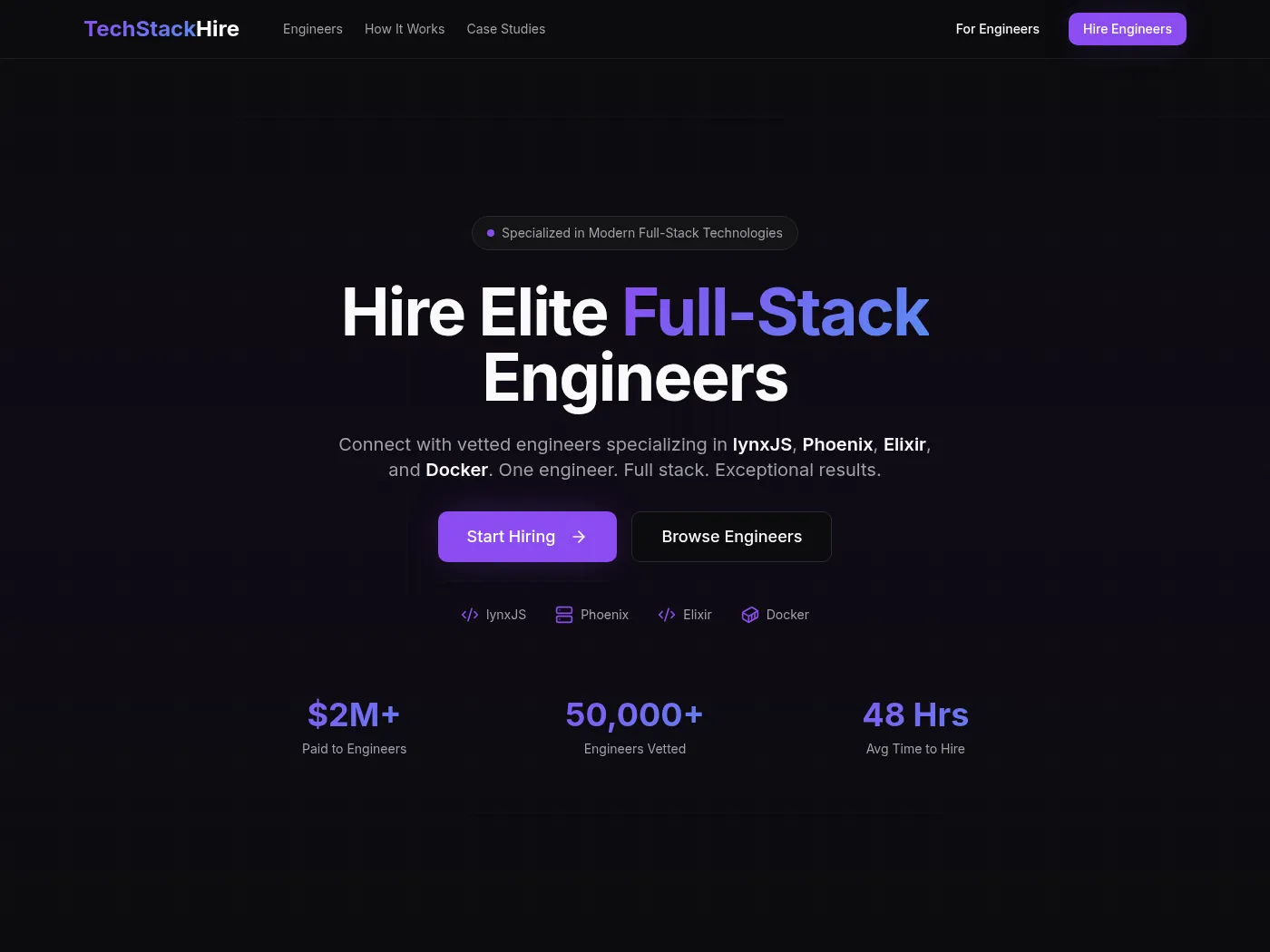 Full-Stack Engineer Search Platform for lynxJS, Phoenix & Elixir