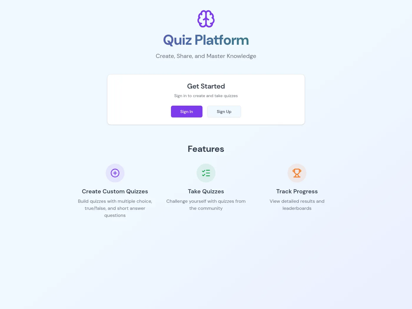 Full Stack Quiz Platform
