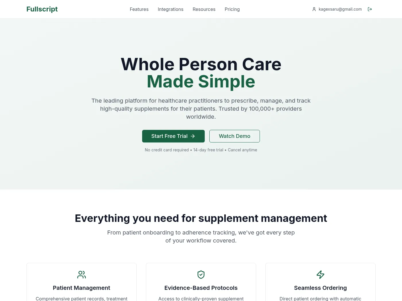 Fullscript Clone - Online Supplement Dispensary Platform