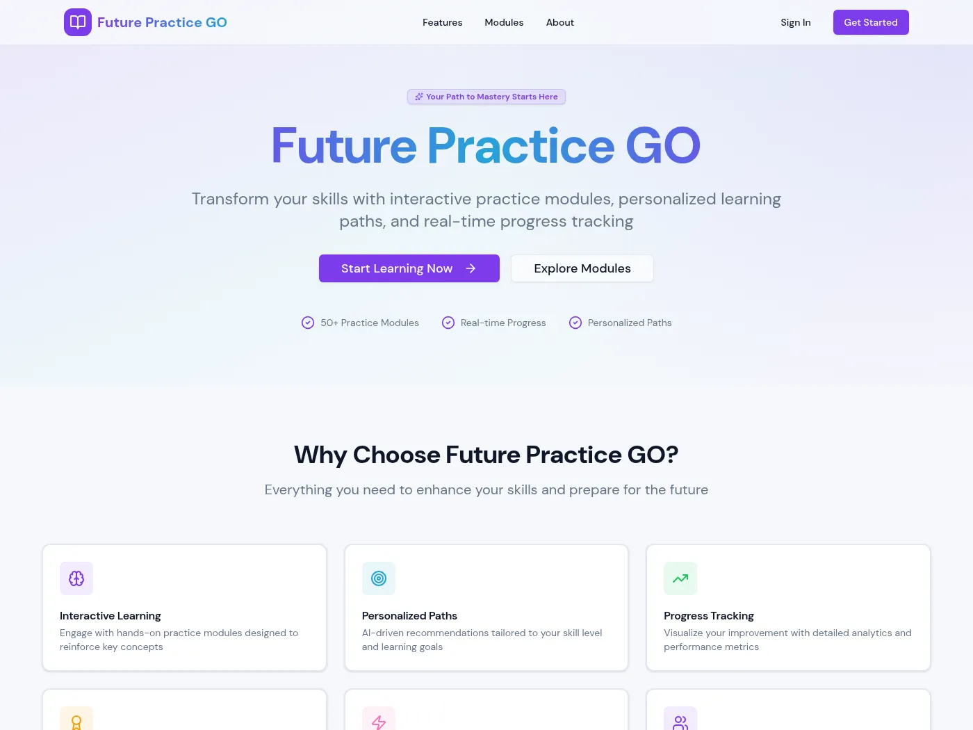 Future Practice GO Web App