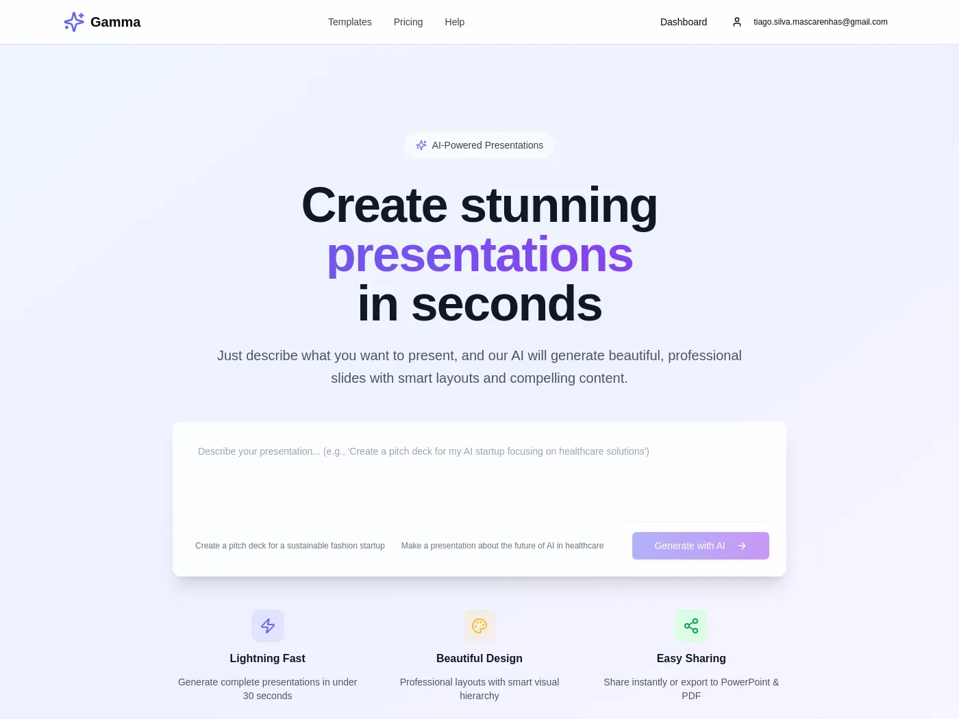 Gamma.app Clone - AI-Powered Presentation Builder