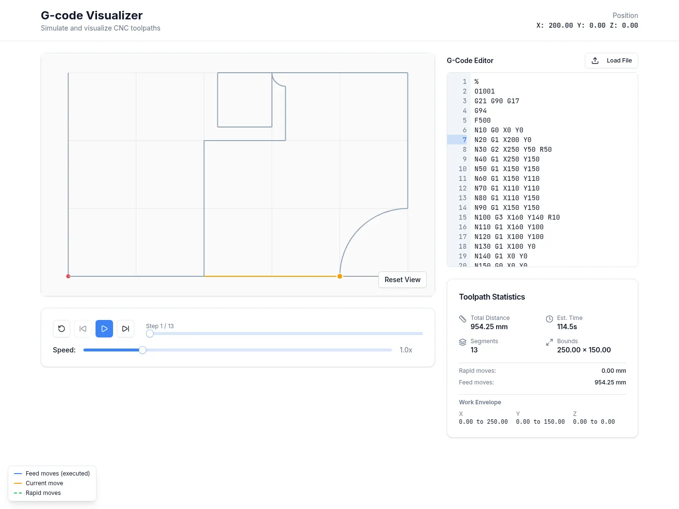 G-code Visualizer and Simulator