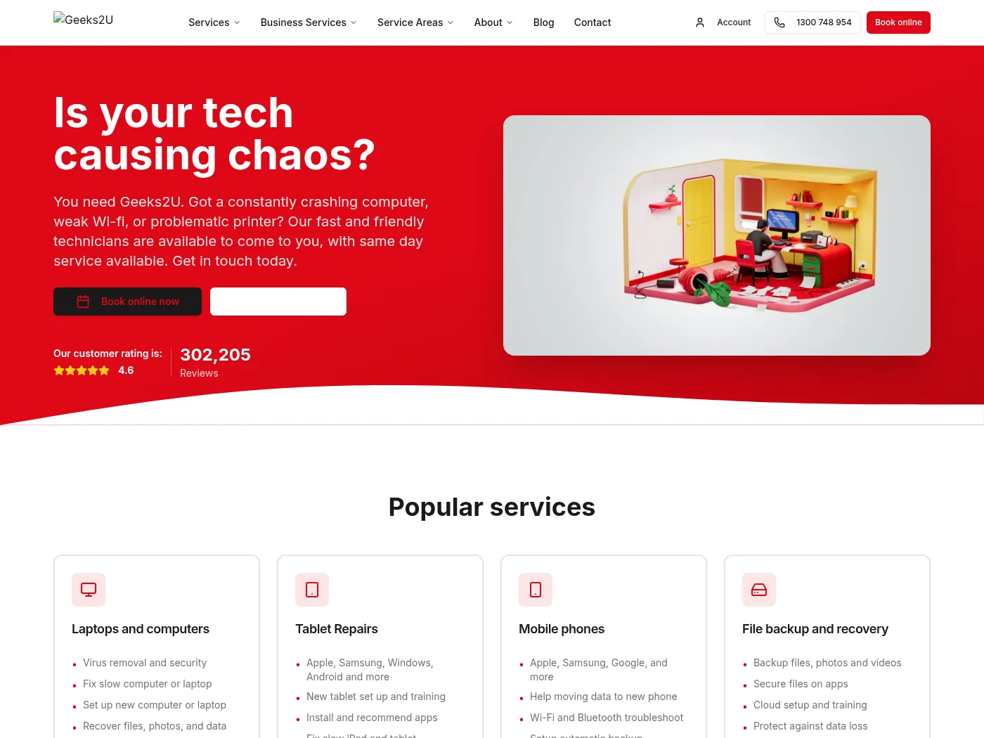 Geeks2U Services Web Platform Clone