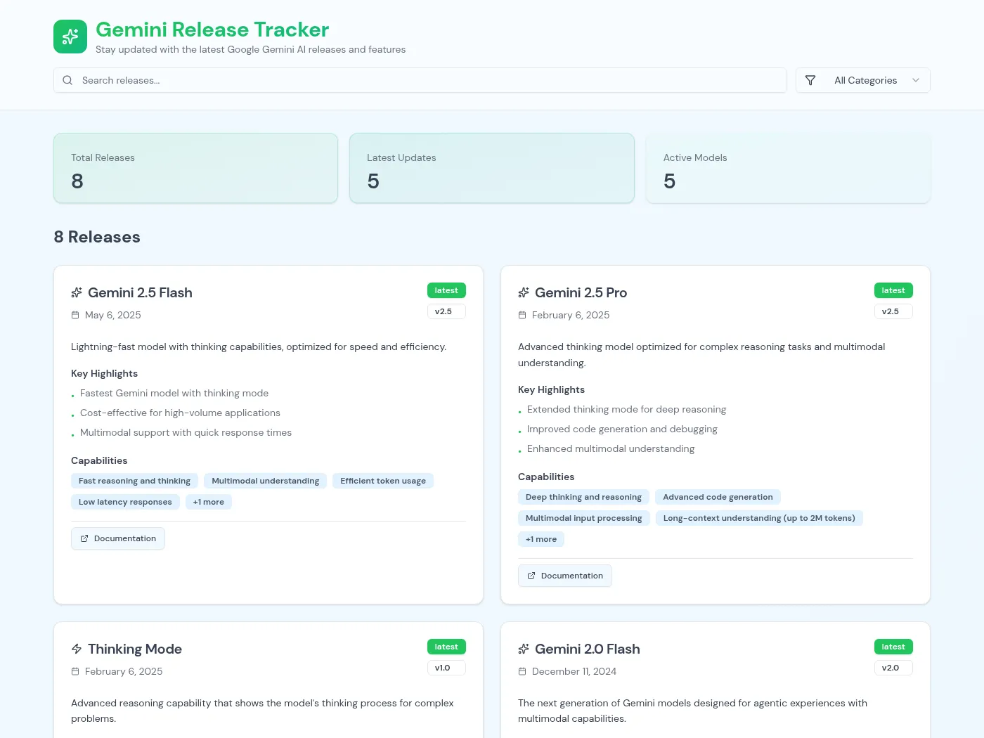 Gemini Release Tracker