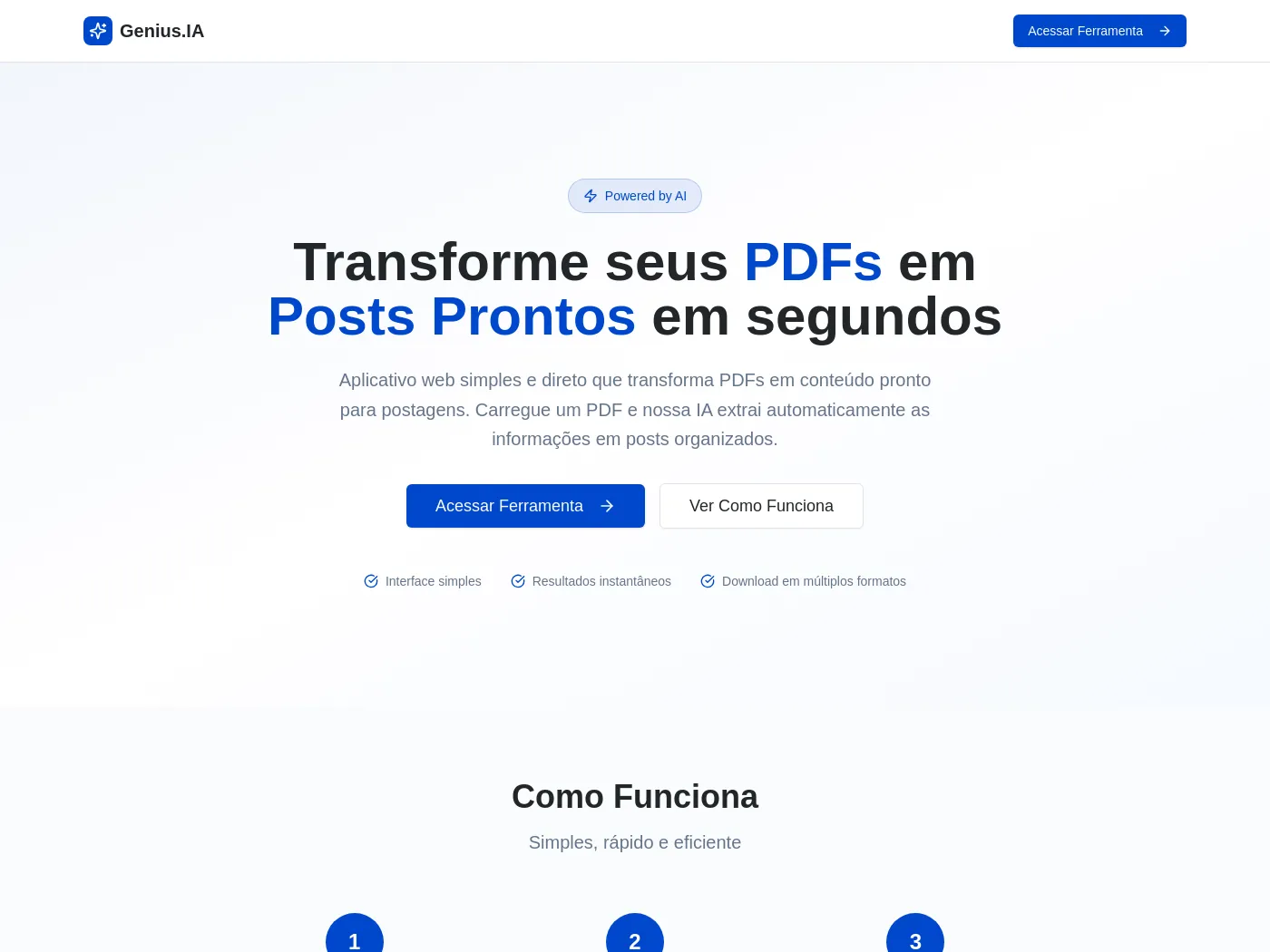 Genius.IA - PDF to Social Media Content Generator