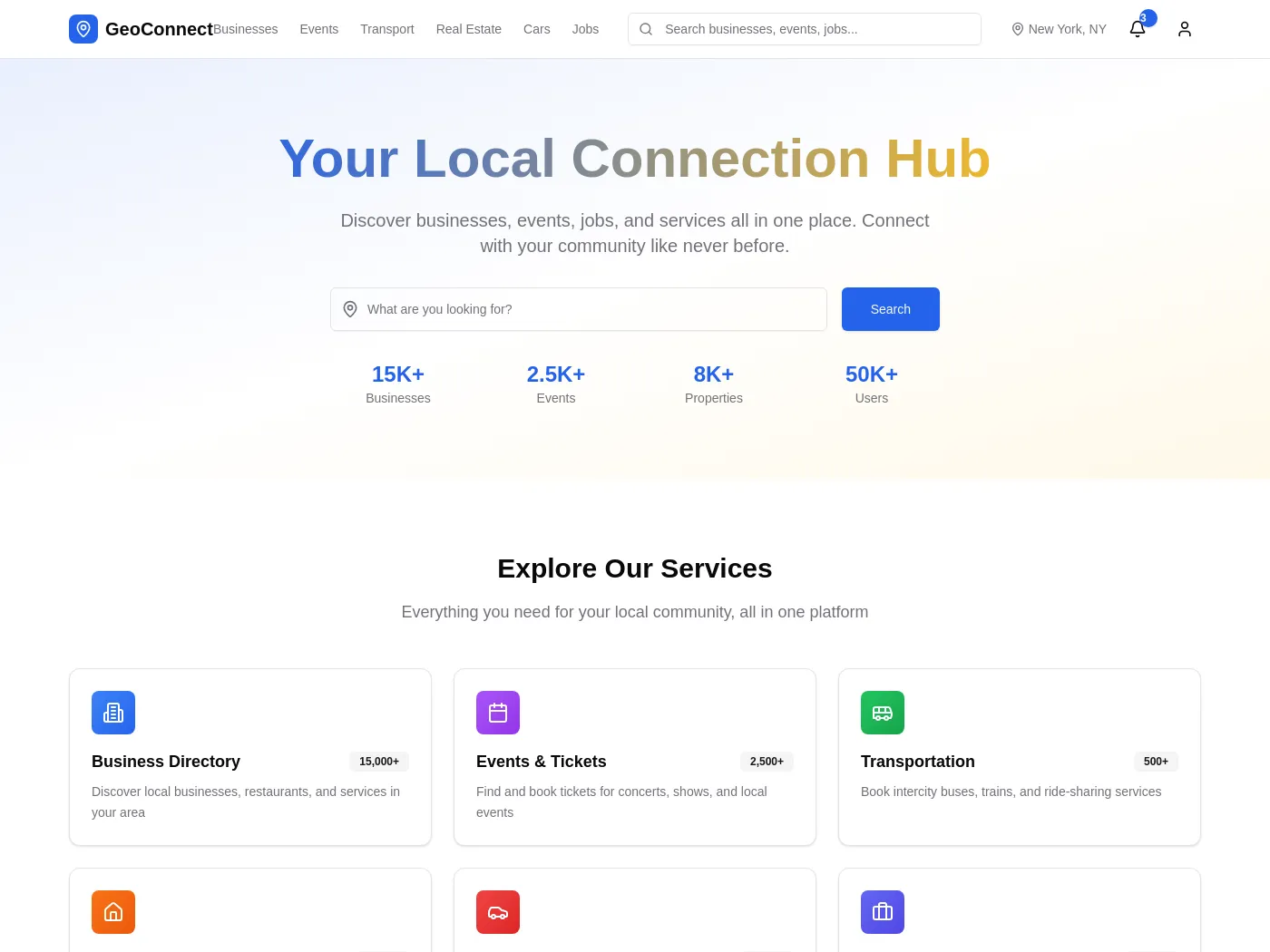 GeoConnect - Multi-Service Local Platform