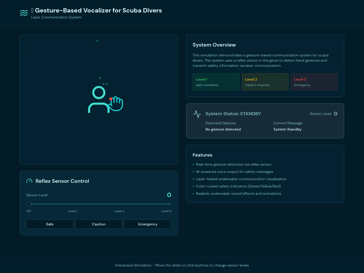Gesture-Based Vocalizer Simulation for Scuba Divers