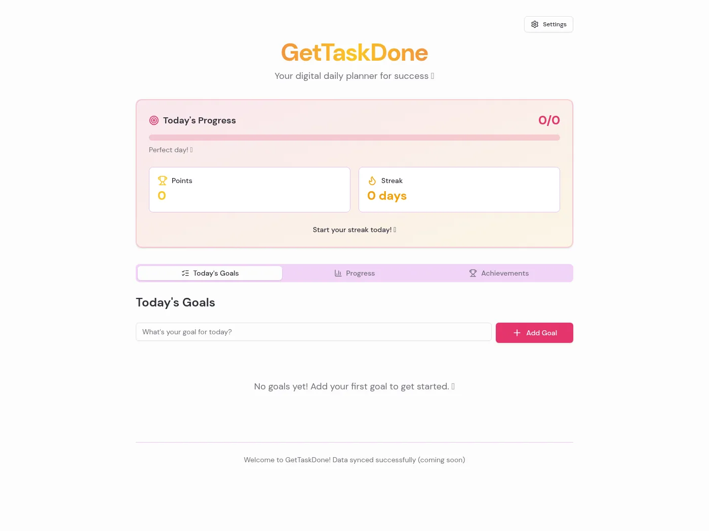 GetTaskDone Digital Daily Planner