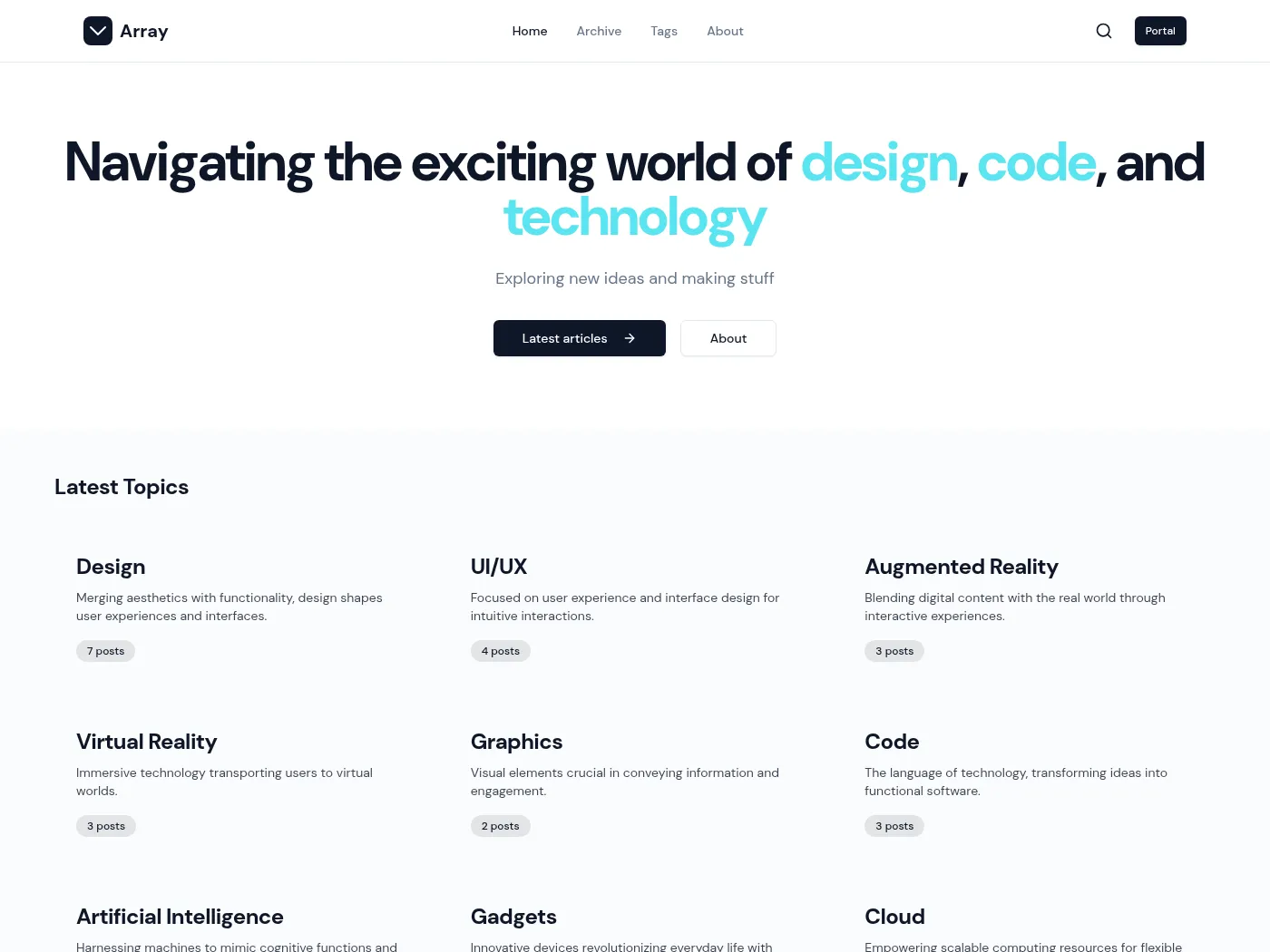 Array-Inspired Ghost CMS Theme with Full SEO Optimization