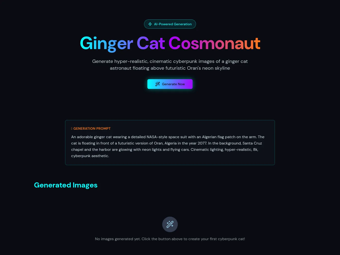 Ginger Cat Cosmonaut AI Image Generator
