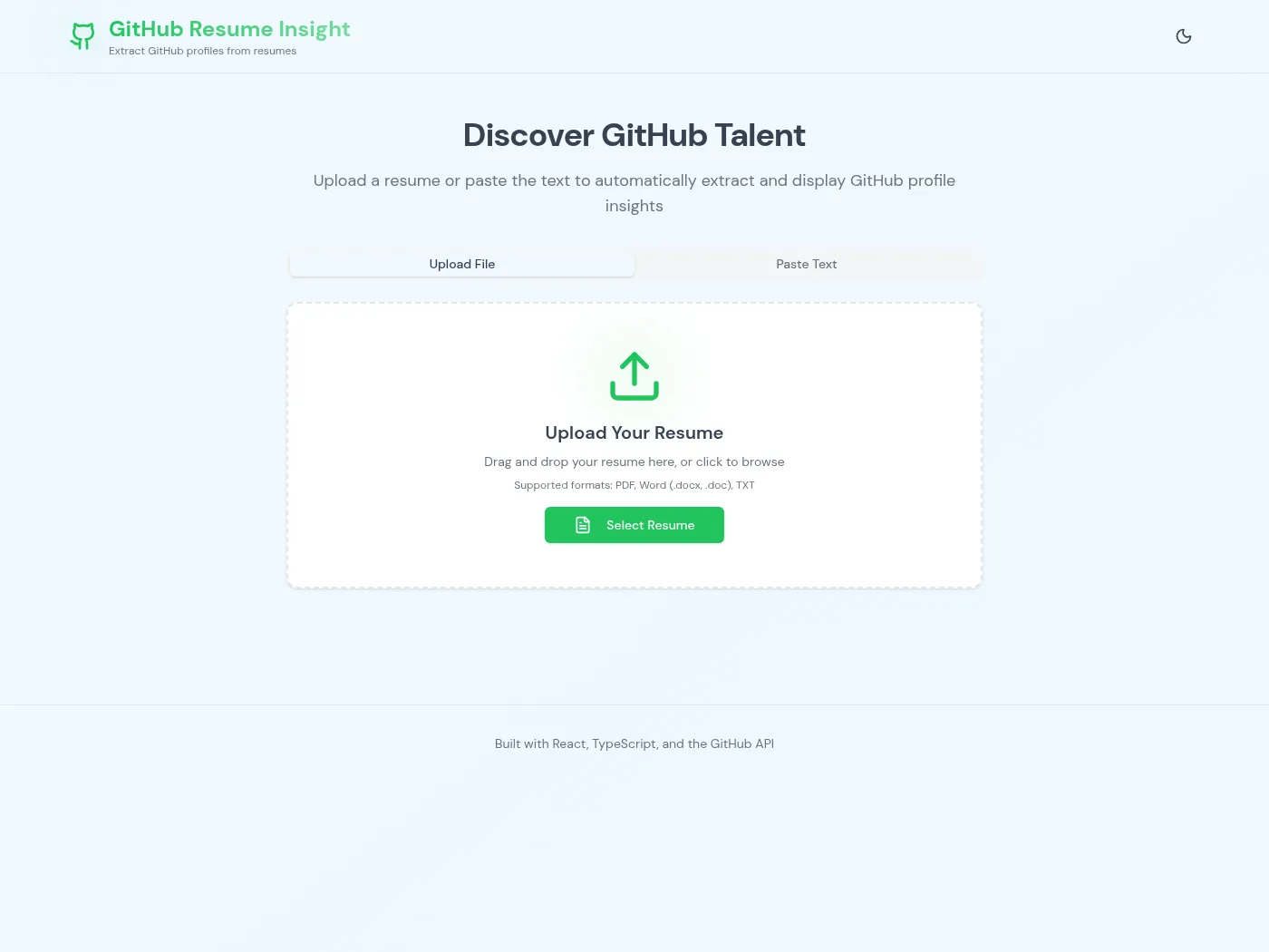 GitHub Resume Insight: Elegant GitHub Profile Extractor from Resumes