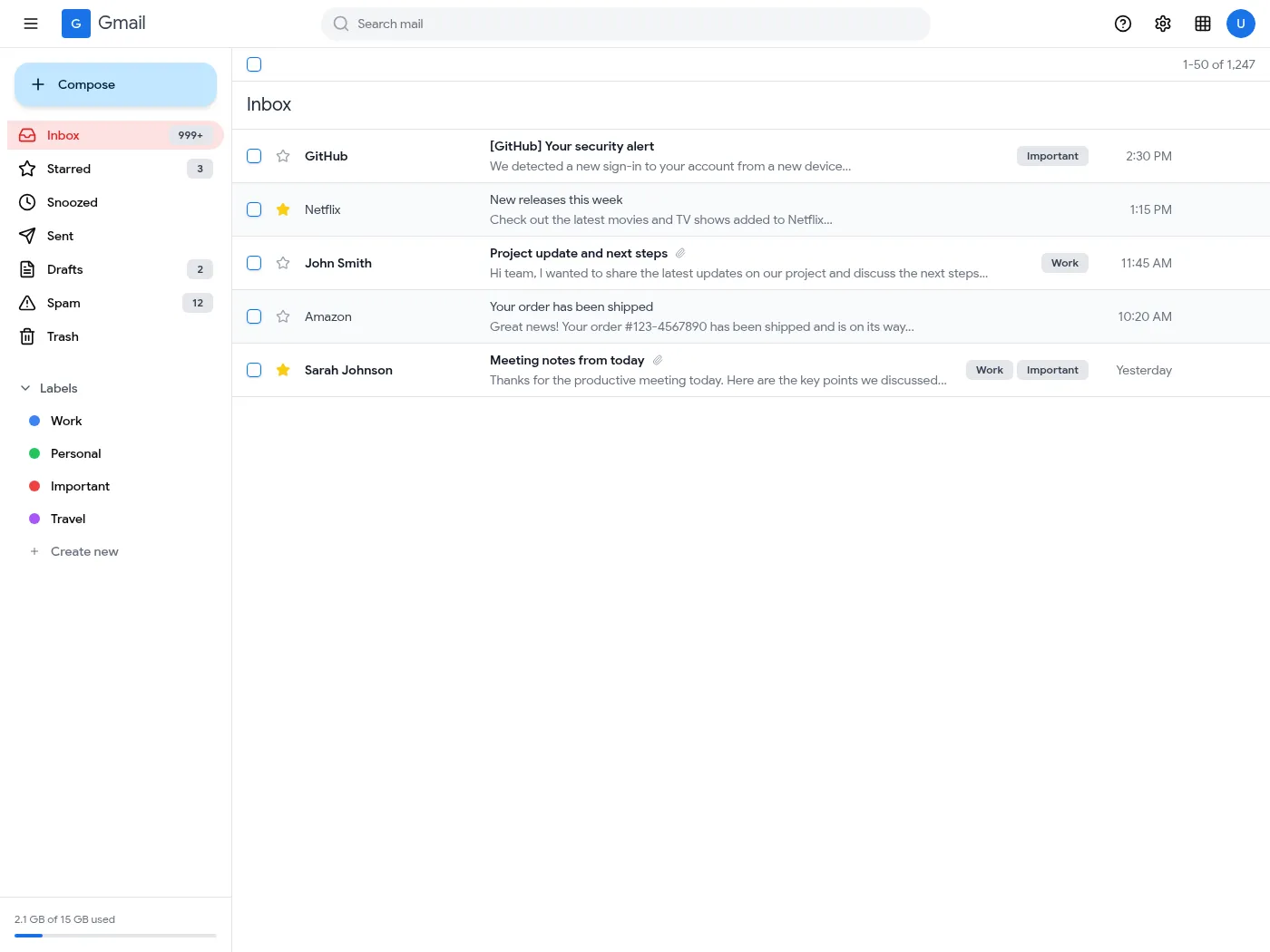 Gmail Clone - Email Client Application