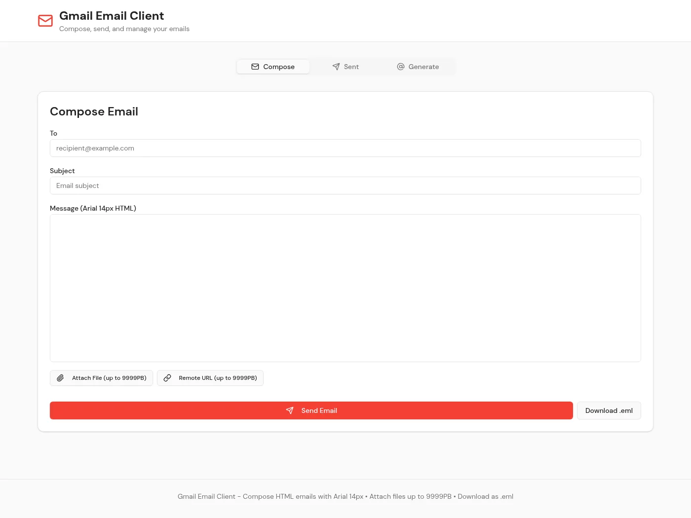 Gmail Email Client & Custom Address Generator