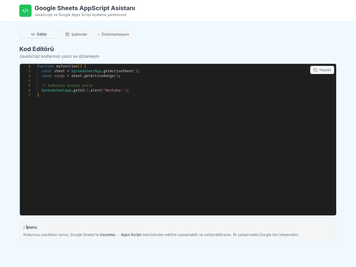 Google Sheets AppScript Assistant