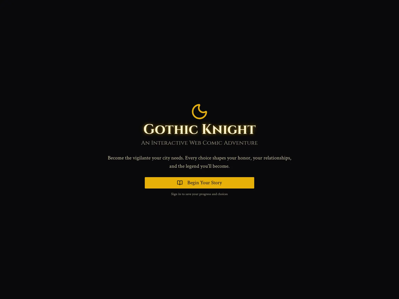 Gothic Knight: Interactive Web Comic Adventure