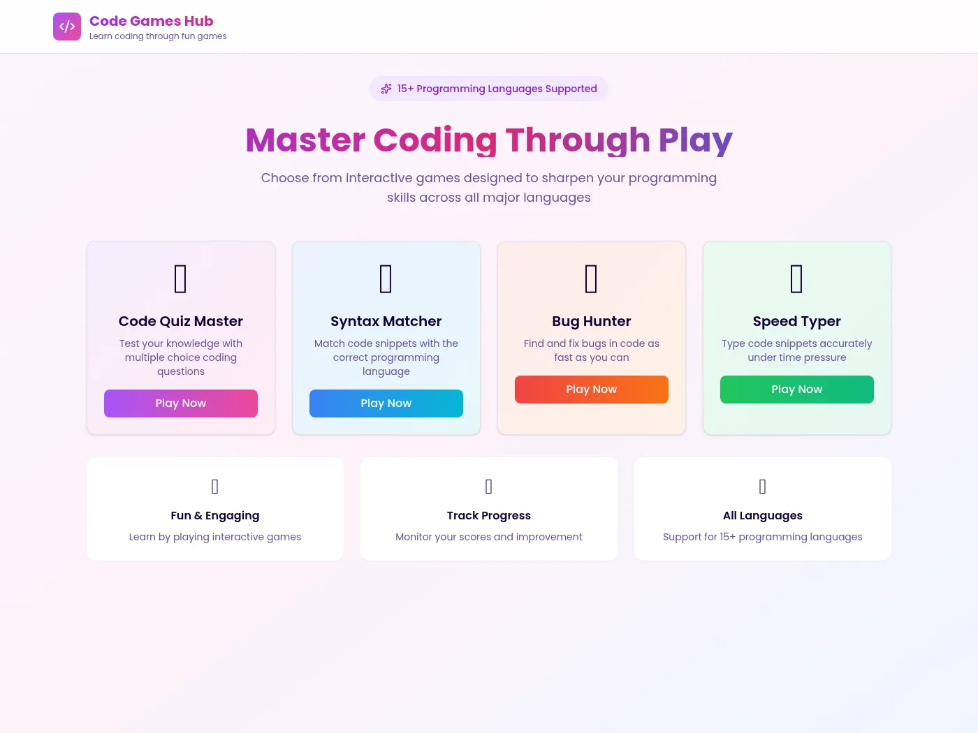 Graphical Coding Games Hub