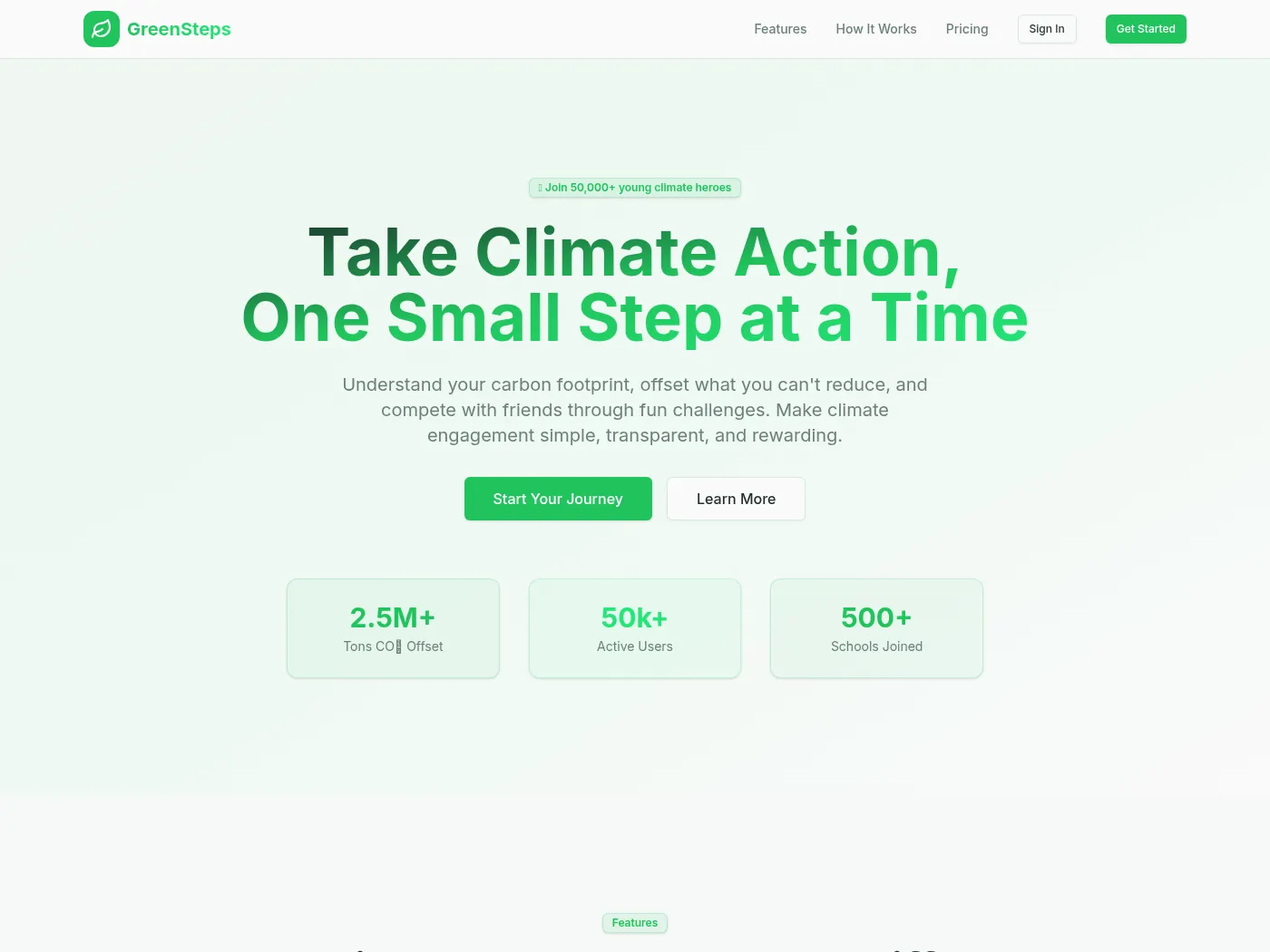 GreenSteps: Youth-Focused Climate Offsetting & Engagement Platform