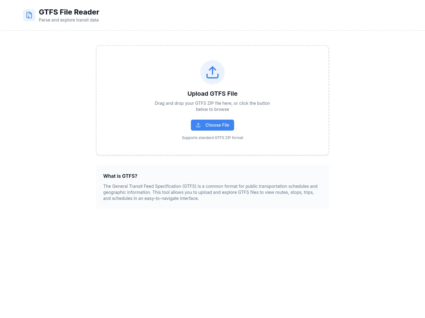 GTFS File Reader