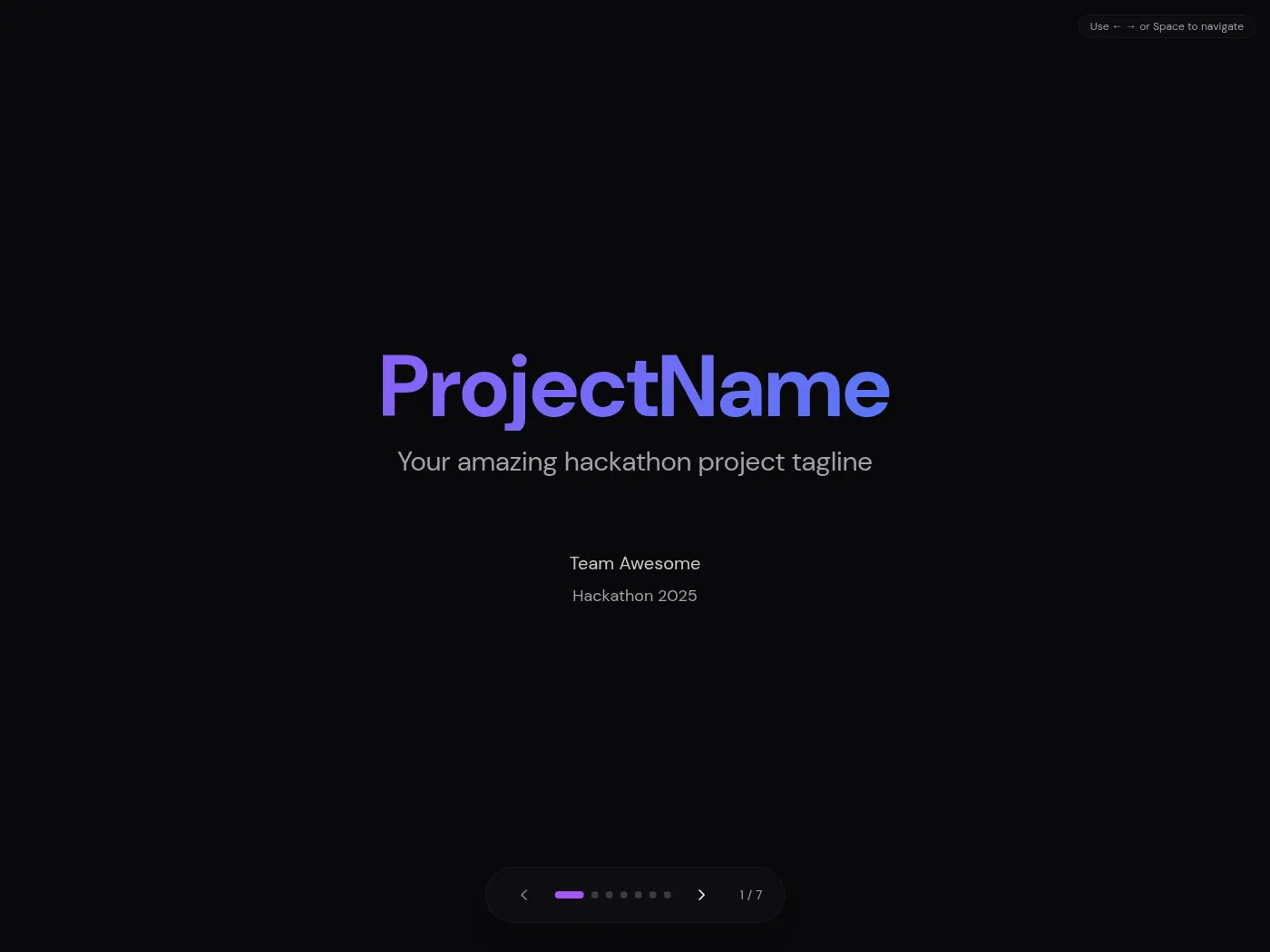 Hackathon Presentation Template