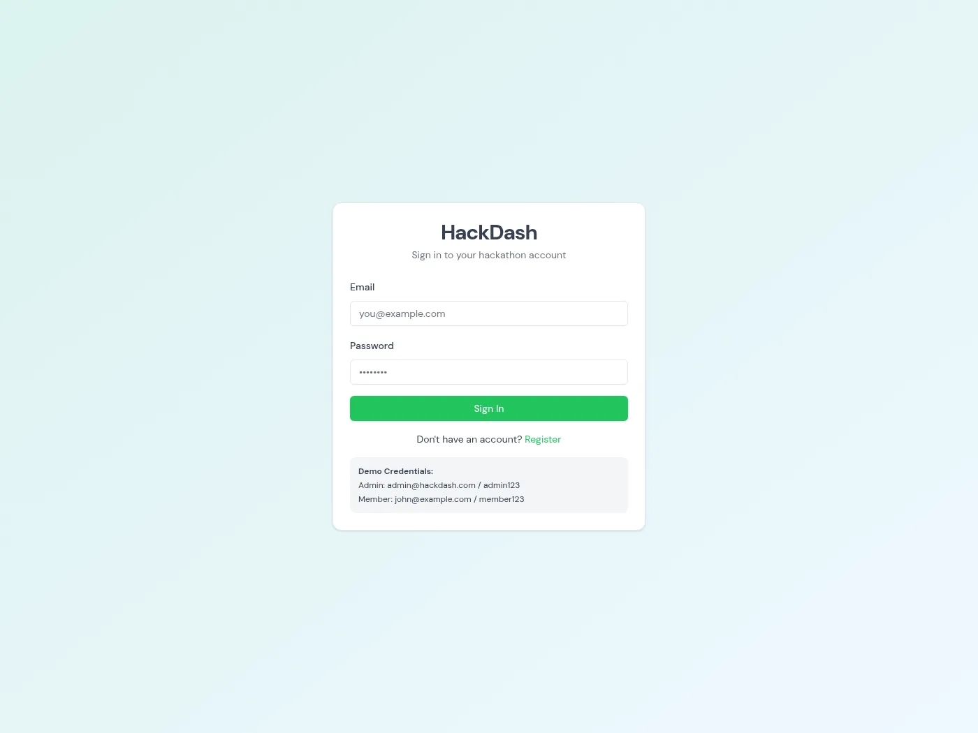 HackDash — Full Stack Hackathon Management System