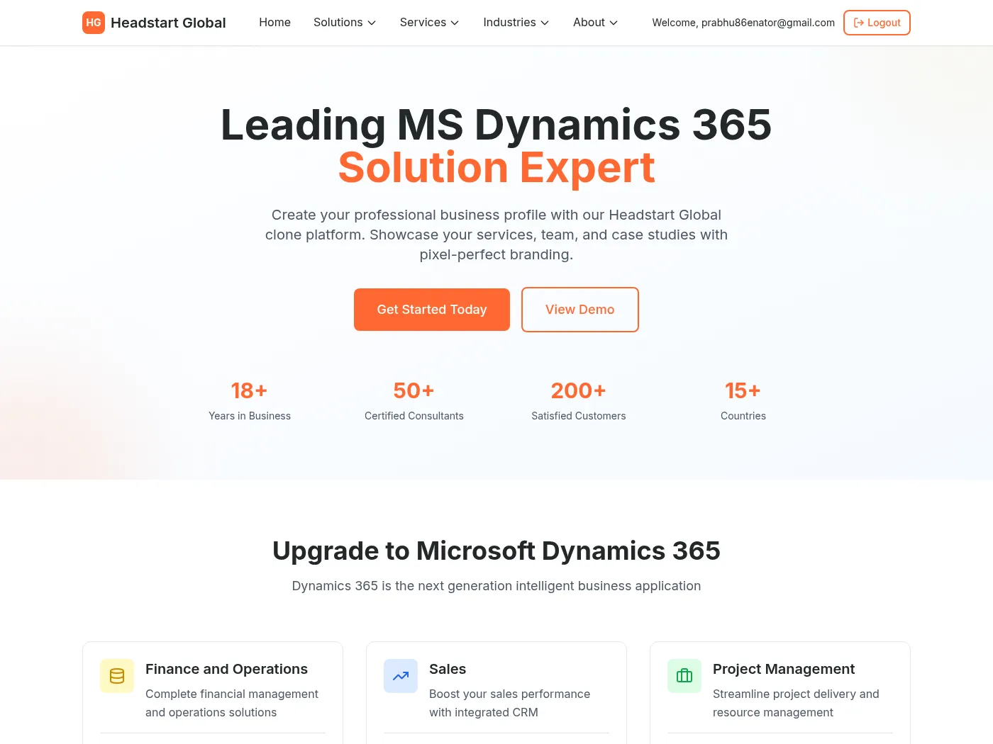 Headstart Global Website Clone Platform