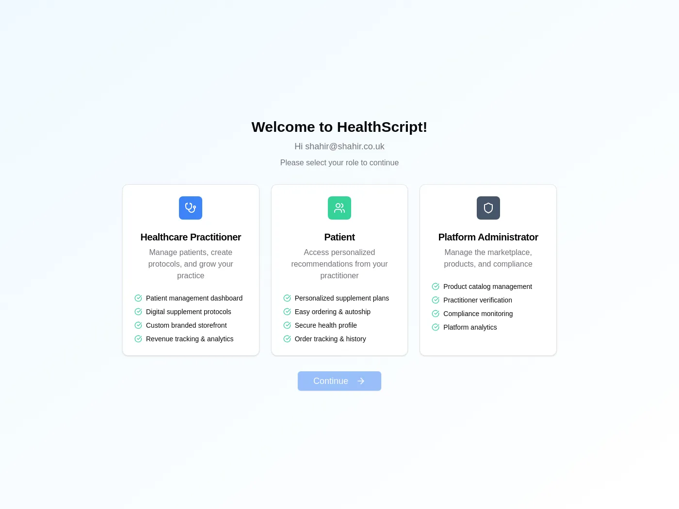 HealthScript - Practitioner-Patient Supplement Platform (Remix)