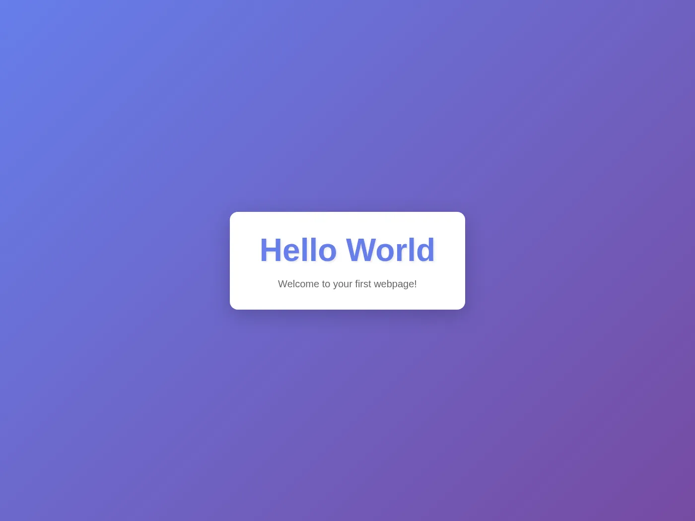 Simple Hello World Webpage