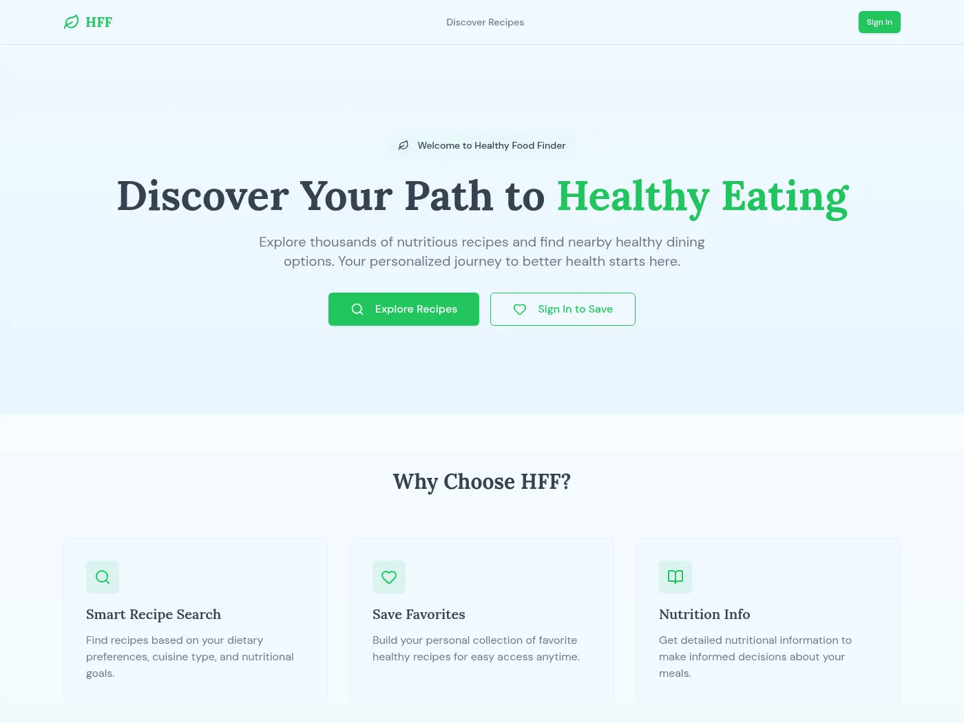 HFF: Healthy Food Finder