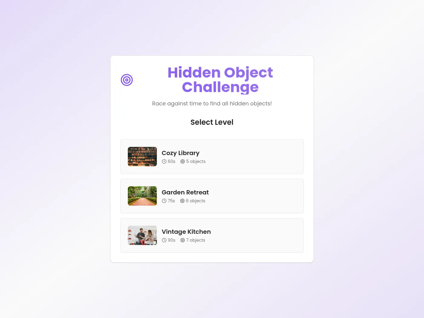 Hidden Object Time Challenge