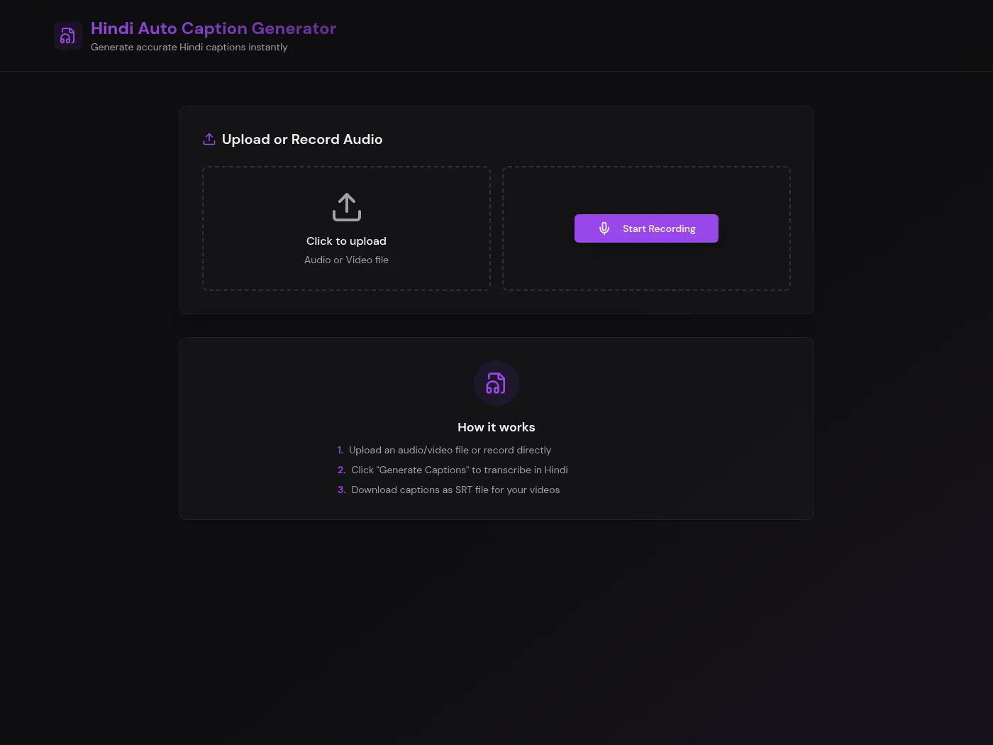 Hindi Auto Caption Generator