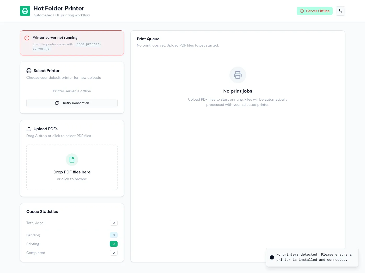 Hot Folder Auto PDF Printer (Remix)