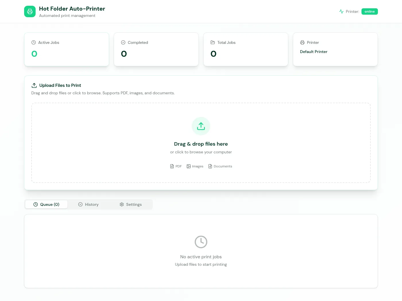 Hot Folder Auto-Printer Script