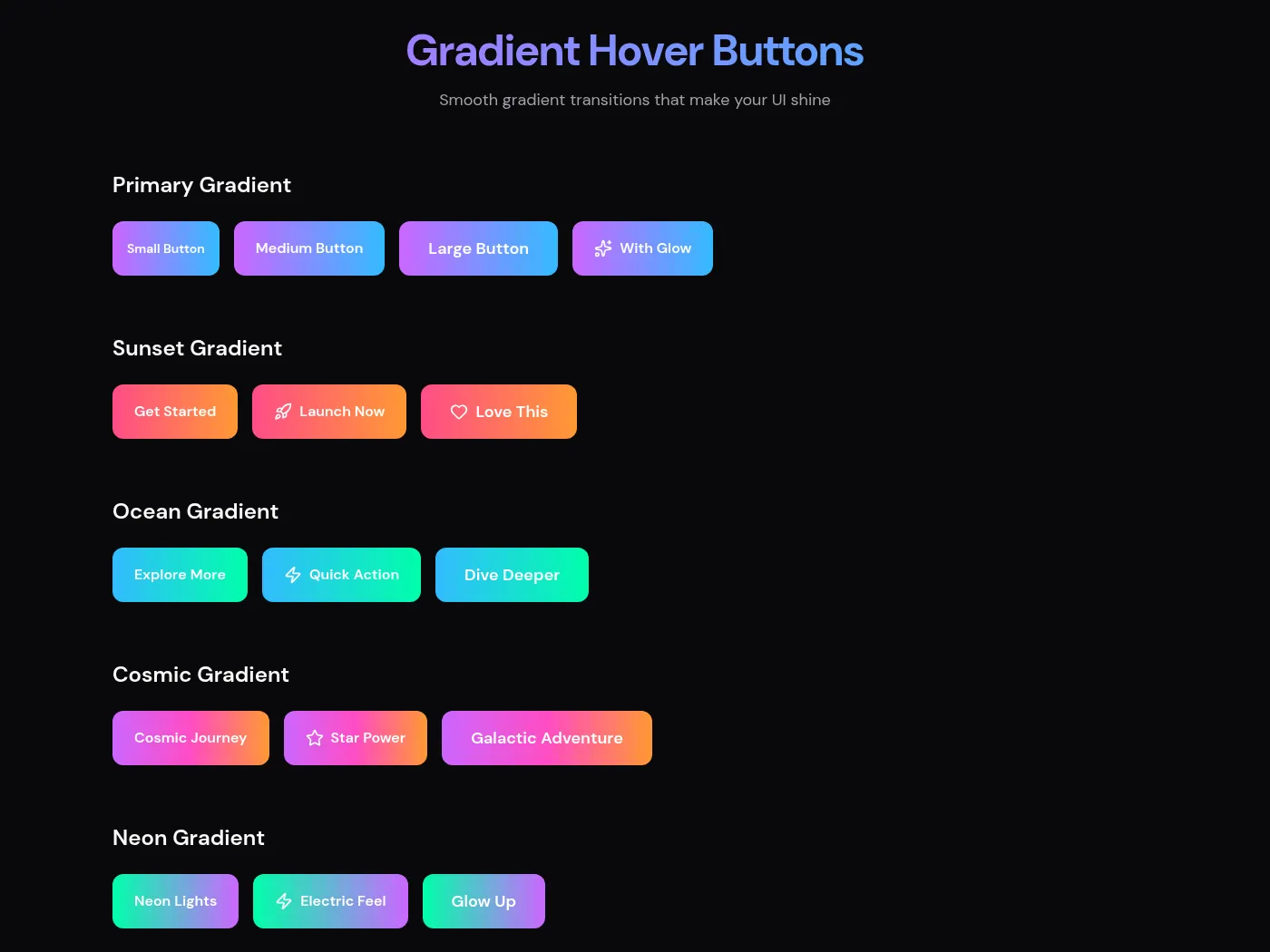 Gradient Hover Button Component