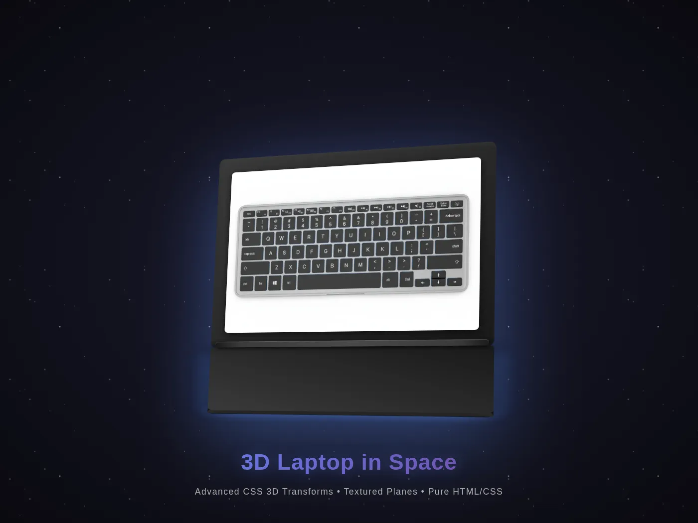 Laptop in Space: Pure HTML & CSS 3D Floating Model