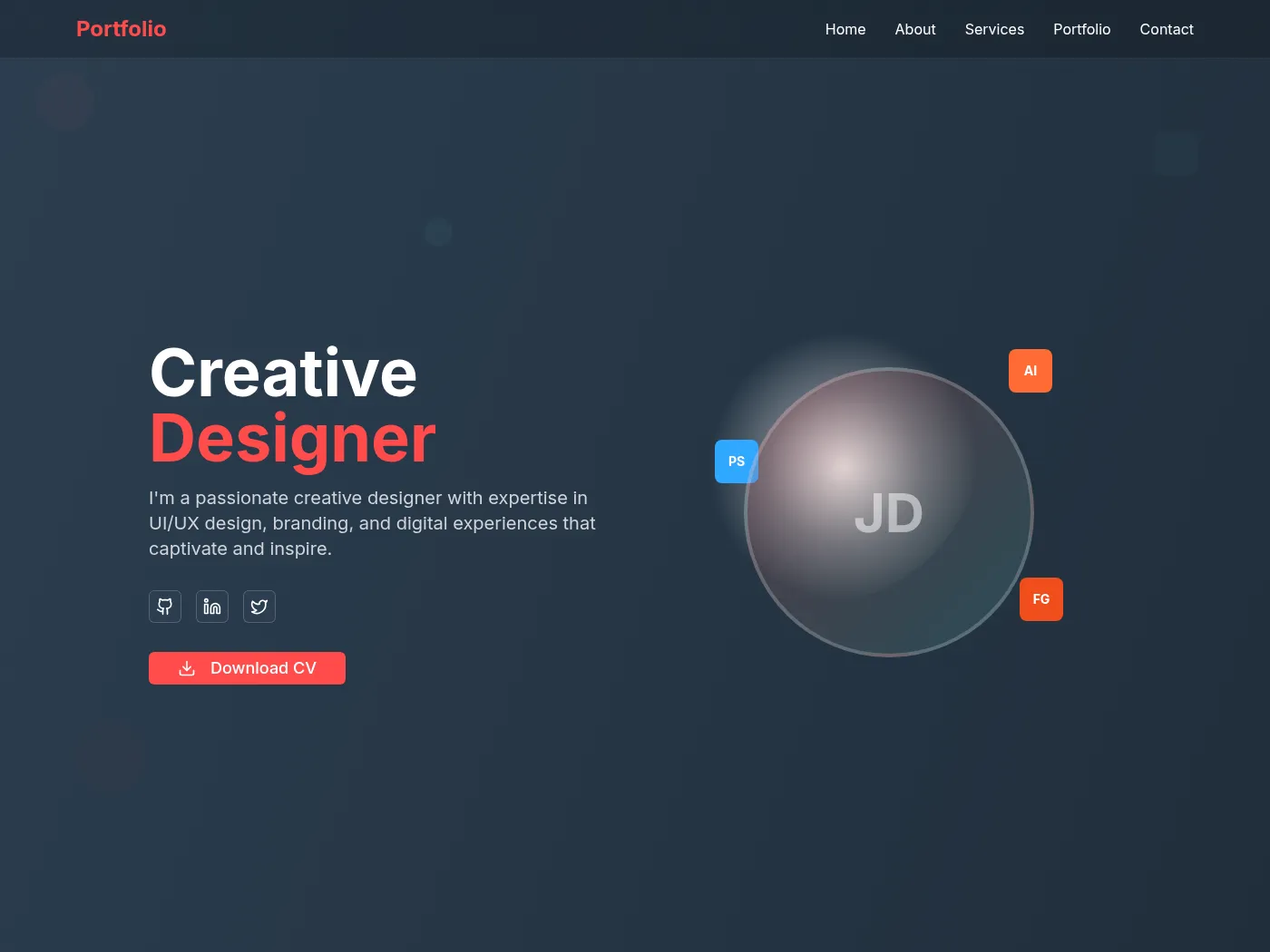 Modern HTML & CSS Portfolio Website