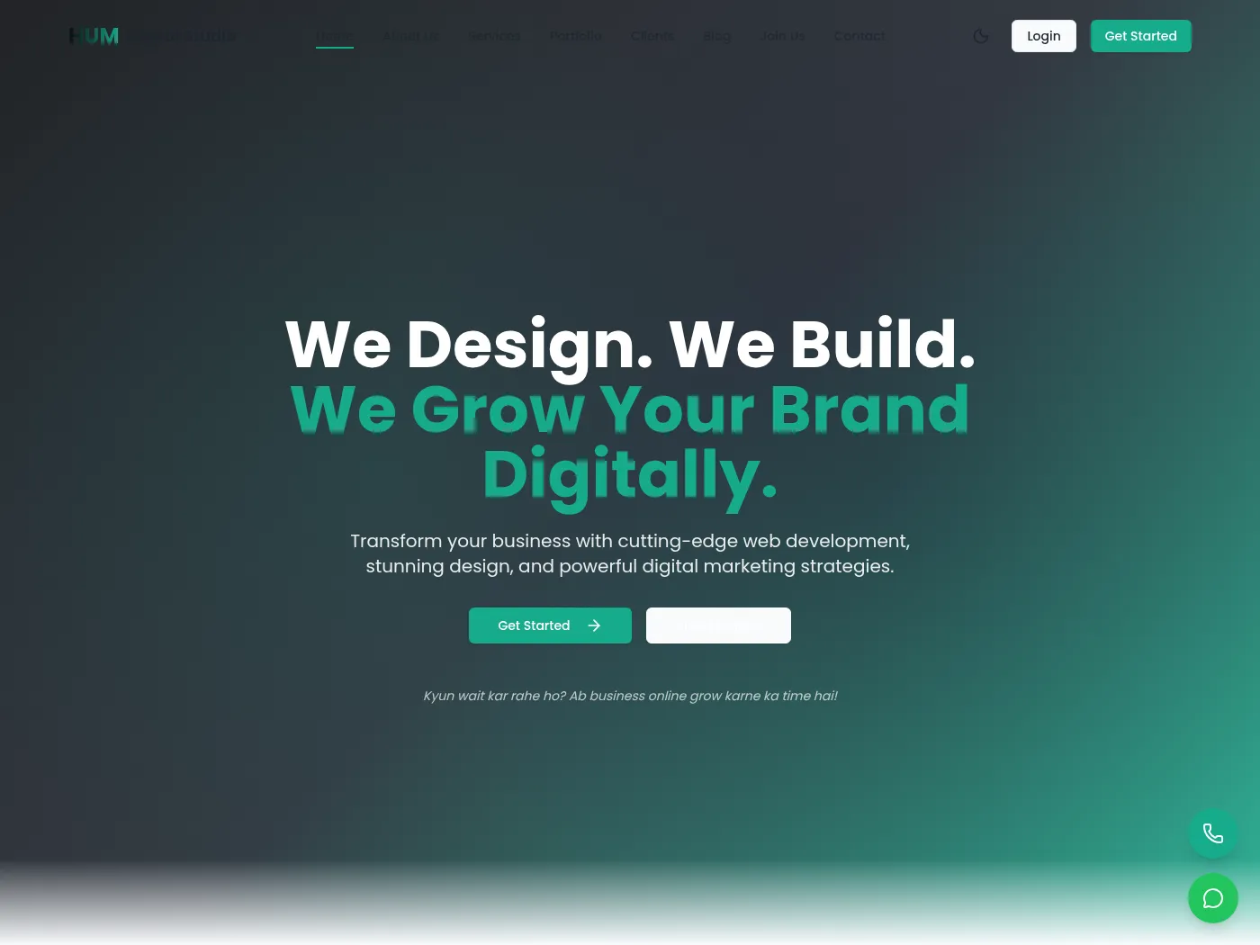 Hum Digital Studio — Premium Creative Agency Website & Dashboard